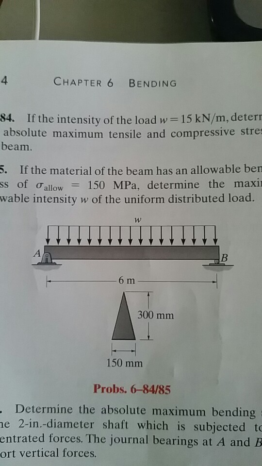 Solved if the intensity of the load w=15 kN/m, determine the | Chegg.com