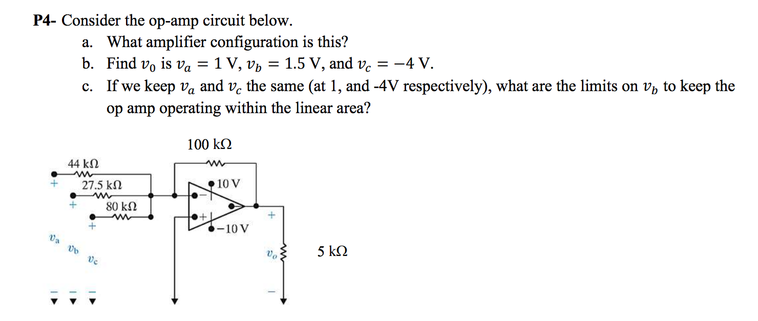Solved Consider the op-amp circuit below. What amplifier | Chegg.com