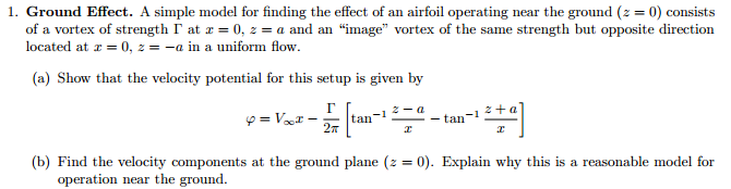 Ground Effect. A simple model for finding the effect | Chegg.com