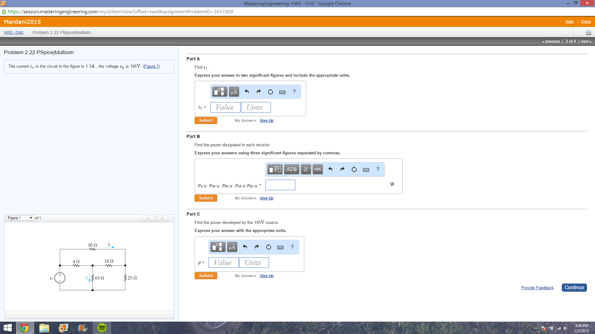 Solved The current io in the circuit in the figure is 1.3A , | Chegg.com
