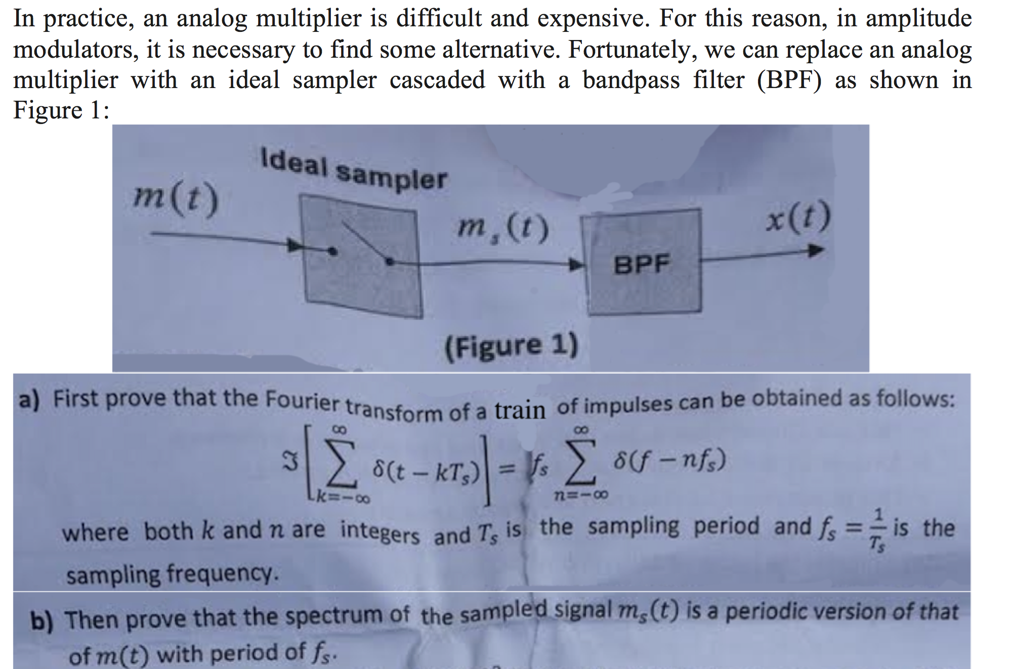 In practice, an analog multiplier is difficult and | Chegg.com