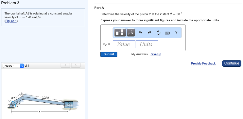 Solved The crankshaft AB is rotating at a constant angular | Chegg.com