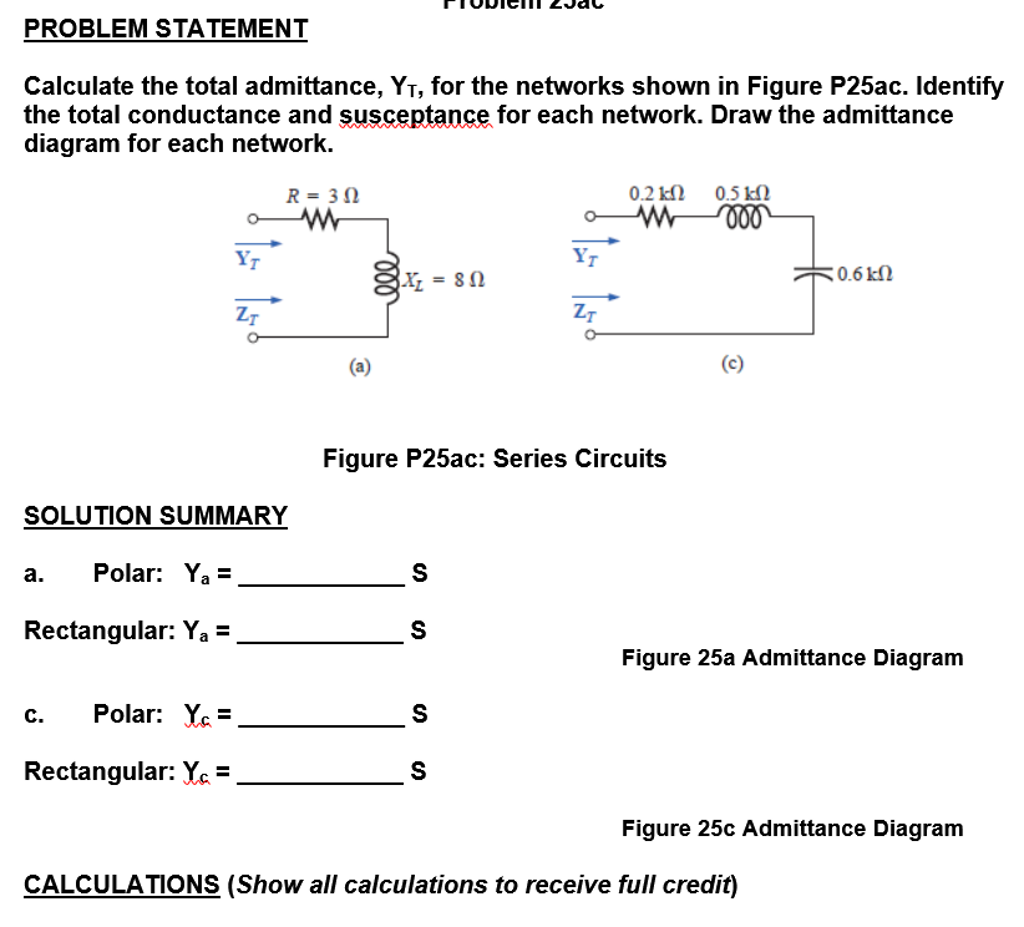 Solved Calculate the total admittance, Y_T, for the networks | Chegg.com