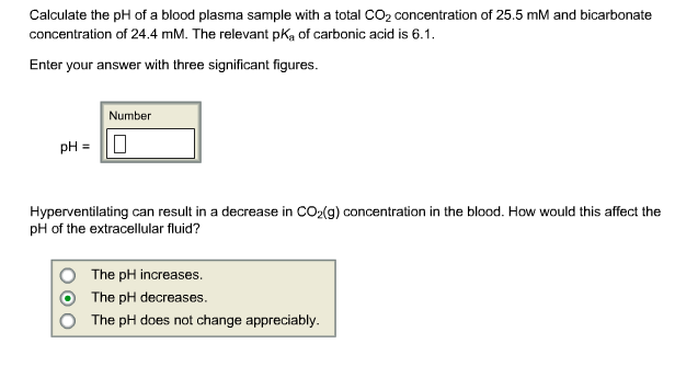 Solved Calculate the pH of a blood plasma sample with a | Chegg.com