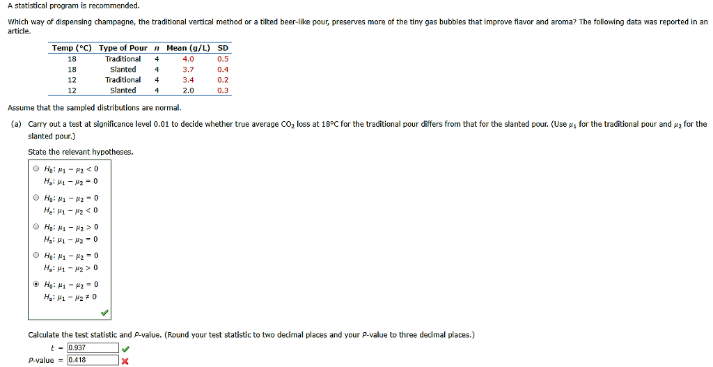Solved A statistical program is recommended. Which way of | Chegg.com