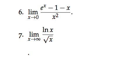 Solved 6. lim 2 In x 7. lim ?? | Chegg.com