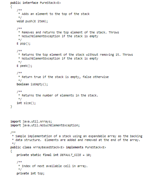 4. (37 pts) Implement a generic class StackReorder to | Chegg.com