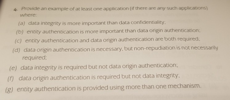 Solved Provide an example of at least one application (if | Chegg.com