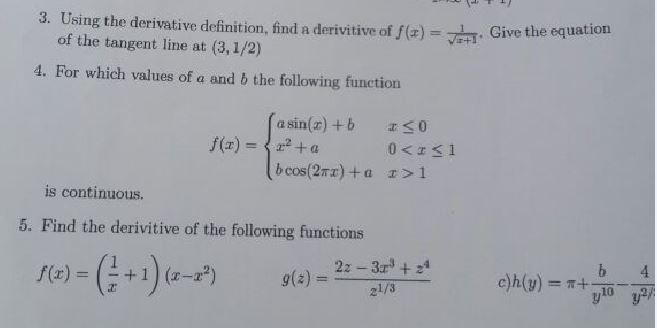 Solved 3 Using The Derivative Definition Find A Derivitive