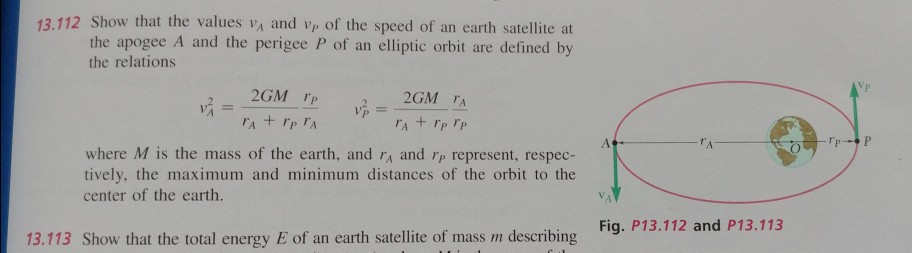 Solved the apogee A and the perigee P of an elliptic orbit | Chegg.com