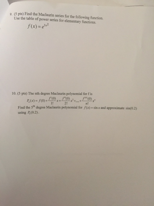 Solved Find the Maclaurin series for the following function. | Chegg.com
