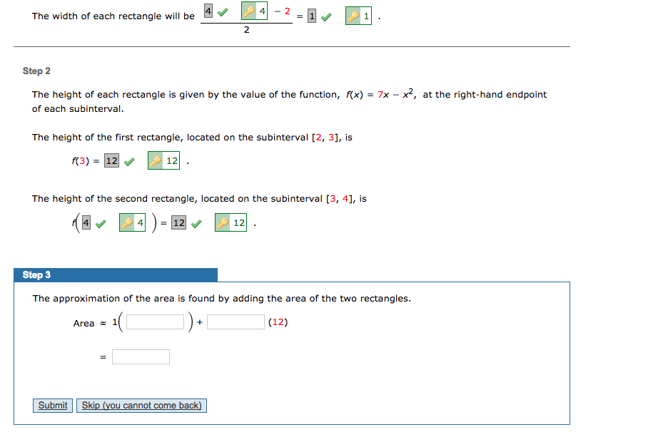 Solved 4-2 The width of each rectangle will be 2 Step 2 The | Chegg.com
