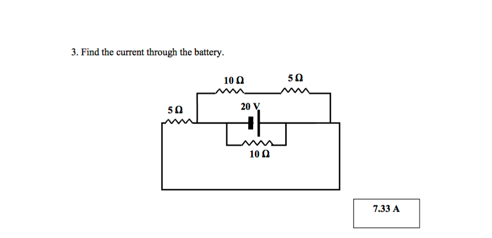 Solved Find the current through the battery. | Chegg.com