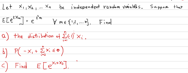 Solved Let X1,X2,...Xn be independent random variables. | Chegg.com