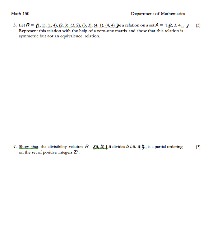 Solved Math 150 Department of Mathematics 3. Let R- Be a | Chegg.com