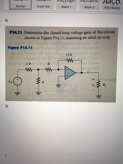 Solved Determine the closed-loop voltage gain of the circuit | Chegg.com