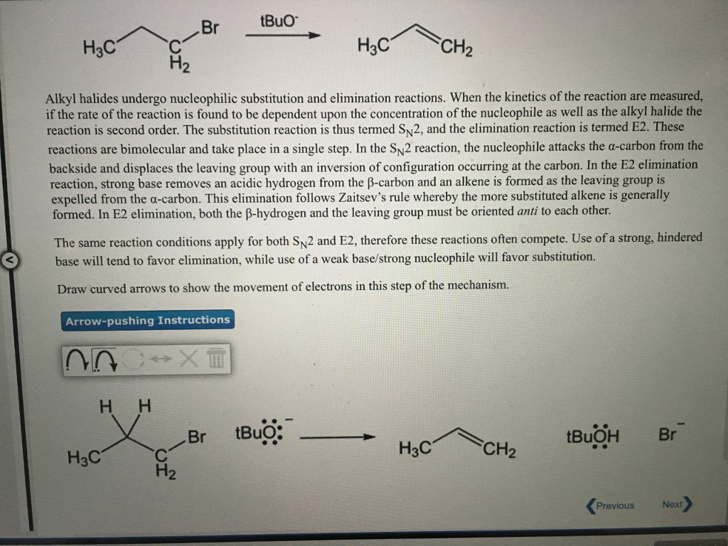 Solved Br tBuO H3C H3C CH2 2 Alkyl halides undergo | Chegg.com