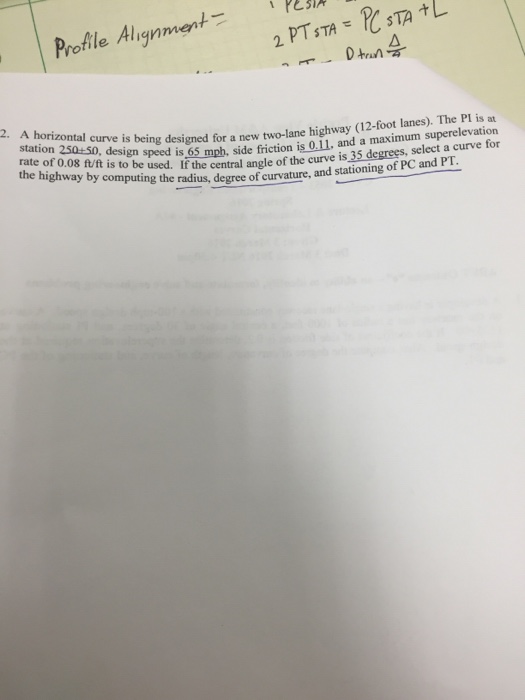 Solved: A Horizontal Curve Is Being Designed For A New Two... | Chegg.com