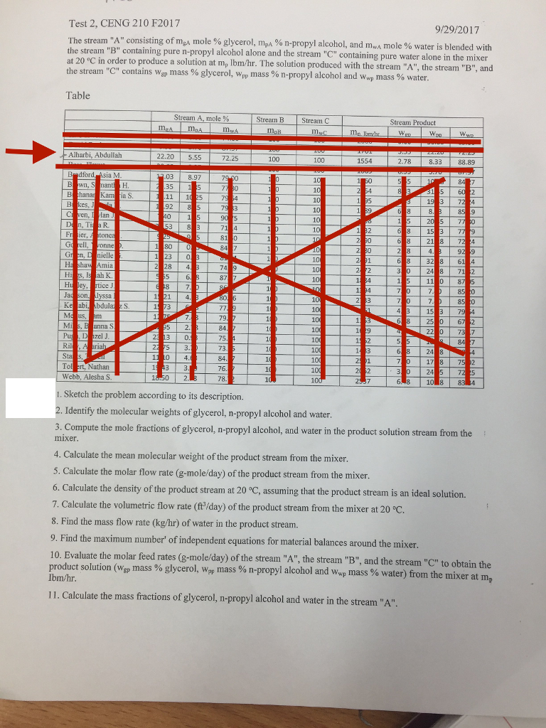 Test 2, CENG 210 F2017 The stream A consisting of m A | Chegg.com