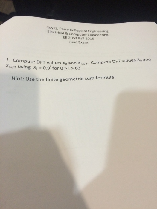 Compute Dft Values X0 And Xnx2 Compute Dft Values 2583