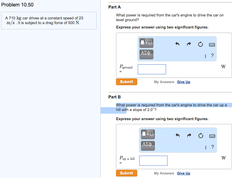 Solved Problem 10.50 A 710 kg car drives at a constant | Chegg.com