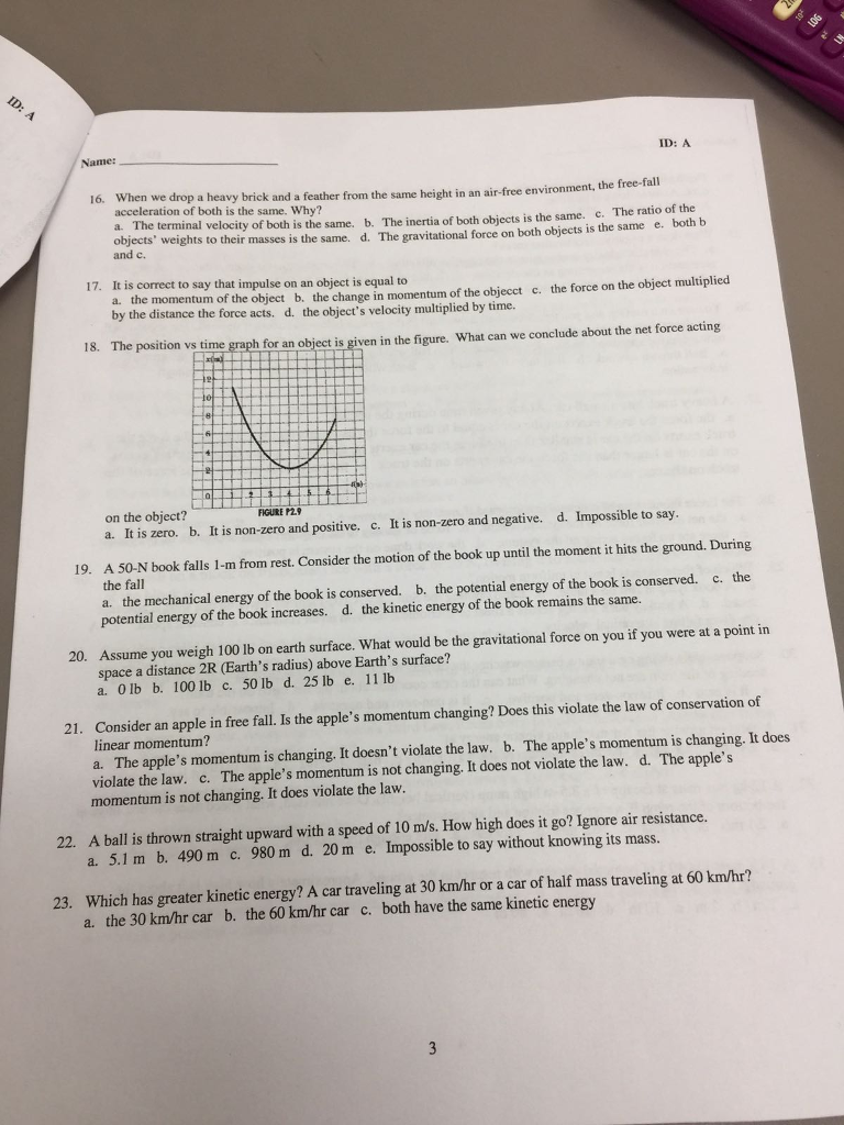 Solved When we drop a heavy brick and a feather from the | Chegg.com