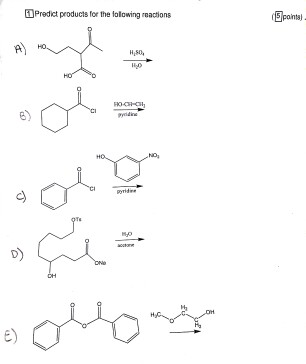 predict products for the following reactions | Chegg.com