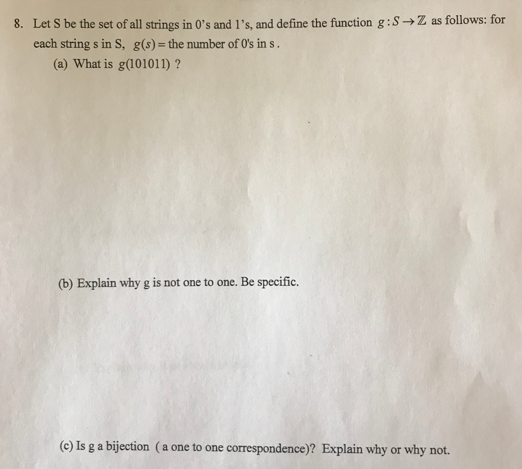 Solved Let S be the set of all strings in 0's and 1's, and | Chegg.com