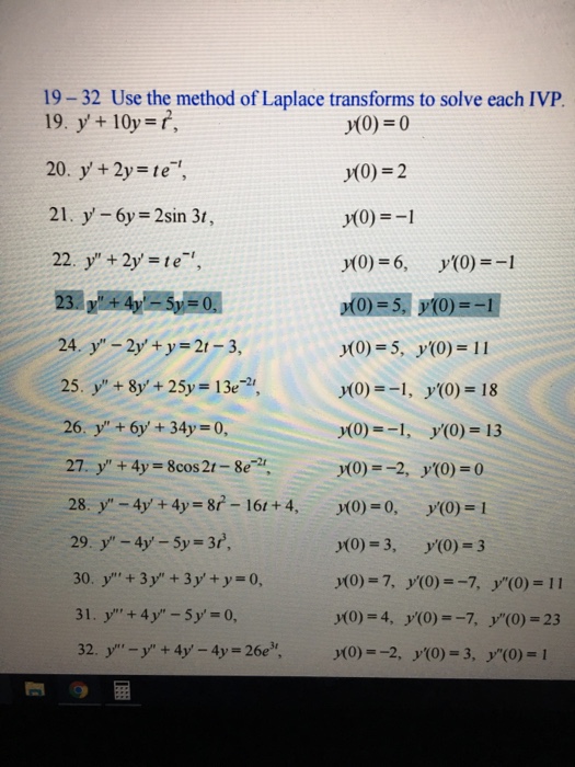 Solved Use the method of Laplace transforms to solve each | Chegg.com