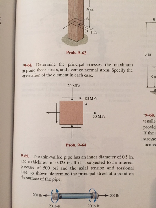 Solved Determine the principal stresses, the maximum | Chegg.com