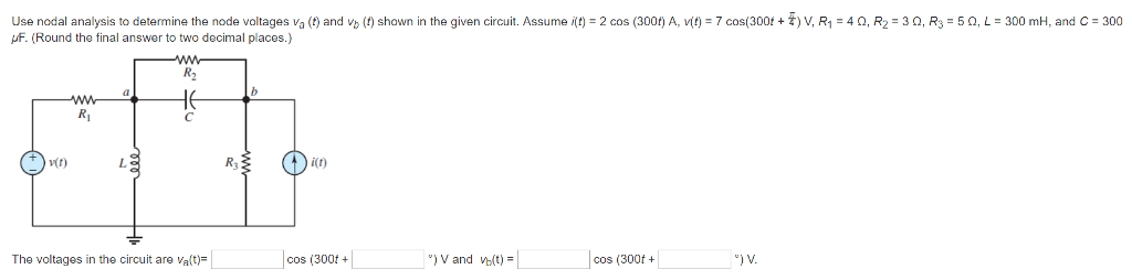 Solved Use nadal analysis to determine the node voltages va | Chegg.com