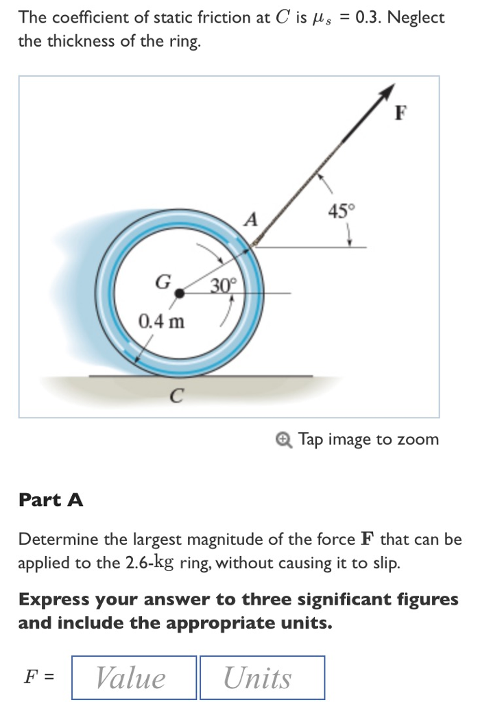 Solved The Coefficient Of Static Friction At C Is Mu S