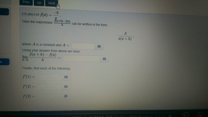 Solved Let f(x) = -5/x. Then the expression can be written | Chegg.com