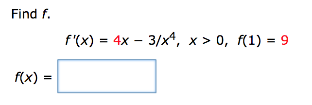 Solved Find f. f(x) | Chegg.com