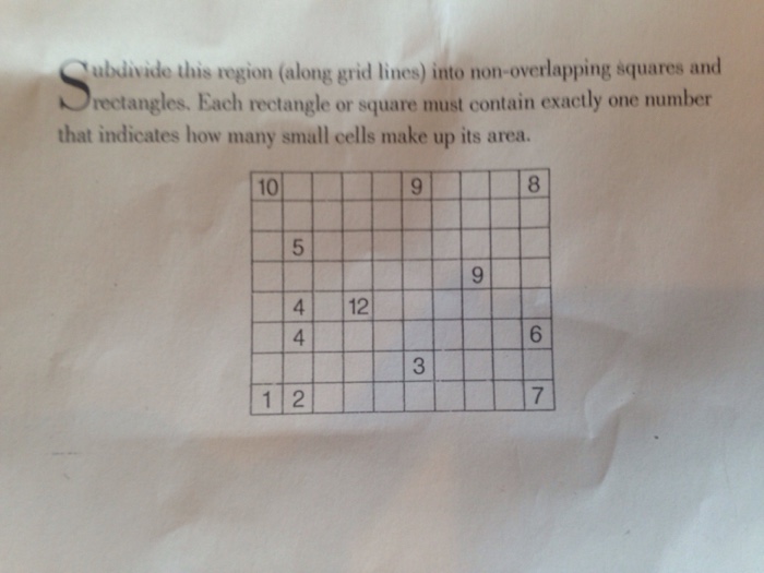 Solved Subdivide this region (along grid lines) into | Chegg.com
