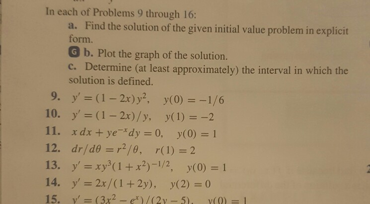 Solved In each of Problems 9 through 16: Find the solution | Chegg.com