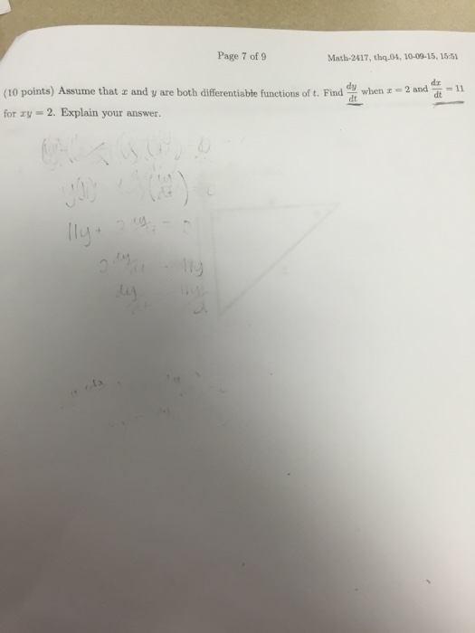Solved Assume that x and y are both differentiate functions | Chegg.com