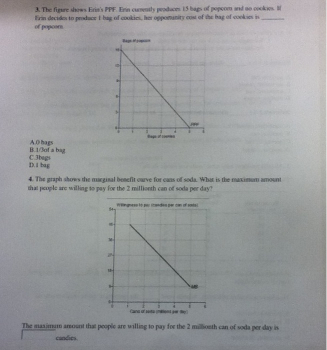 Solved The figure shows Erin's PPF. Erin's currently | Chegg.com