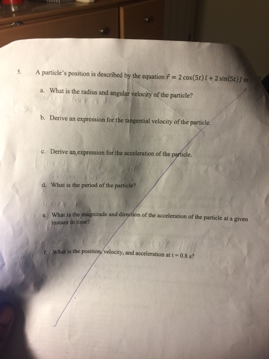 Solved A particle's position is described by the equation r | Chegg.com