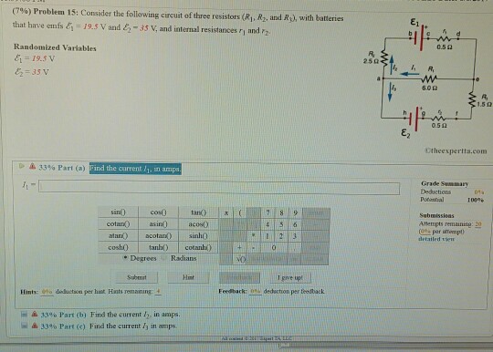 Solved Consider the following circuit of three resistor | Chegg.com
