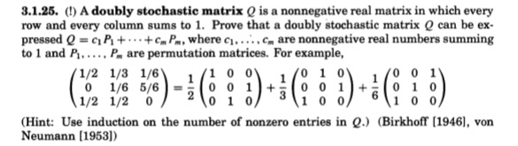 3.1.25. ()A doubly stochastic matrix 0 is a | Chegg.com