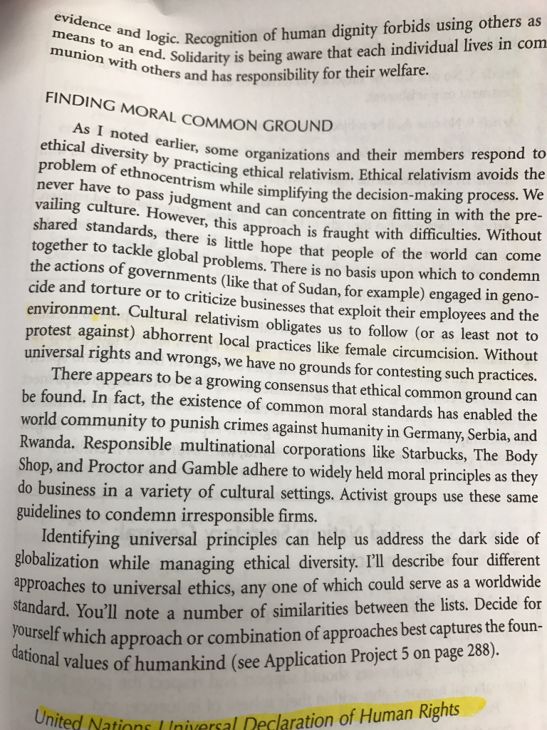 Is there a common morality that peoples of all | Chegg.com