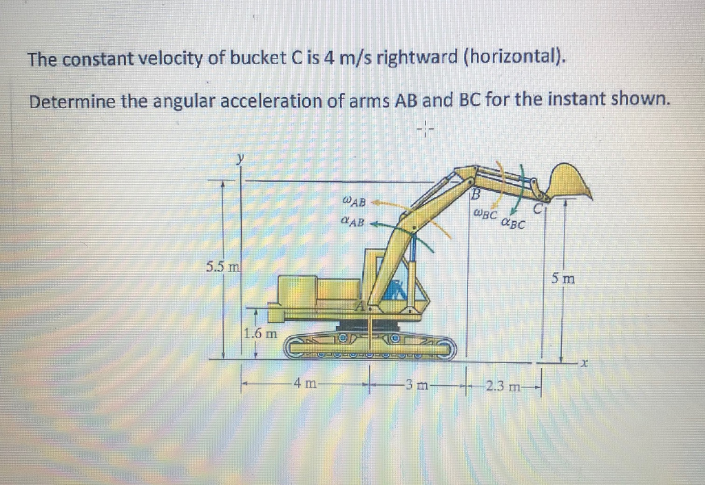 Solved The constant velocity of bucket C is 4 m/s rightward | Chegg.com