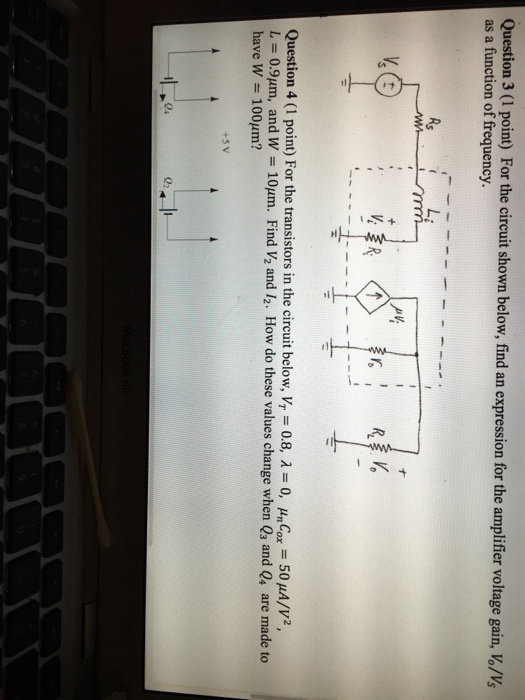 Solved For the circuit shown below, find an expression for | Chegg.com