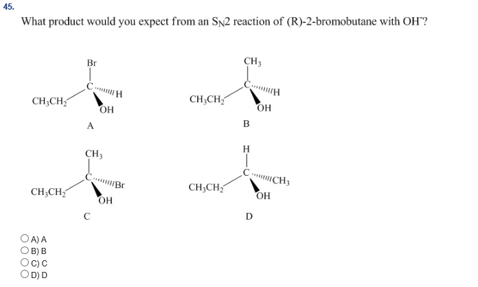 Solved Which SN2 reaction below would be the fastest? | Chegg.com