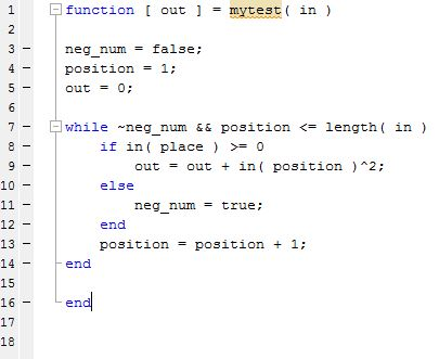 Solved function [ out ] = mytest (in) neg_num = false; | Chegg.com