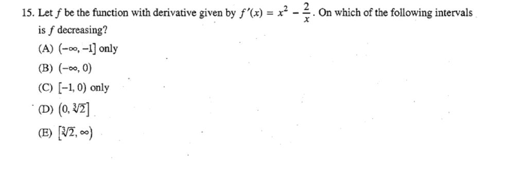 Solved Let f be the function with derivative given by f'(x) | Chegg.com