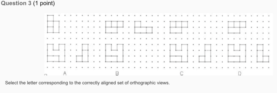 Solved Question 2 (1 point) 8 Select the letter | Chegg.com