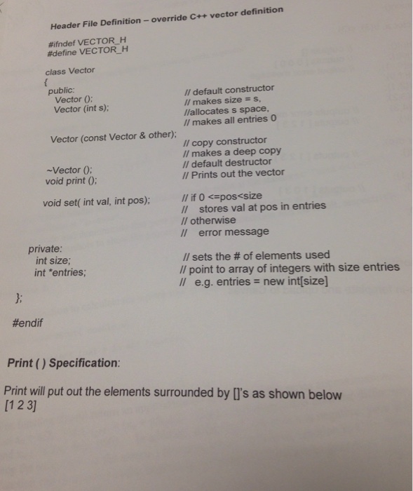Solved Header File Definition Override C Vector 6521