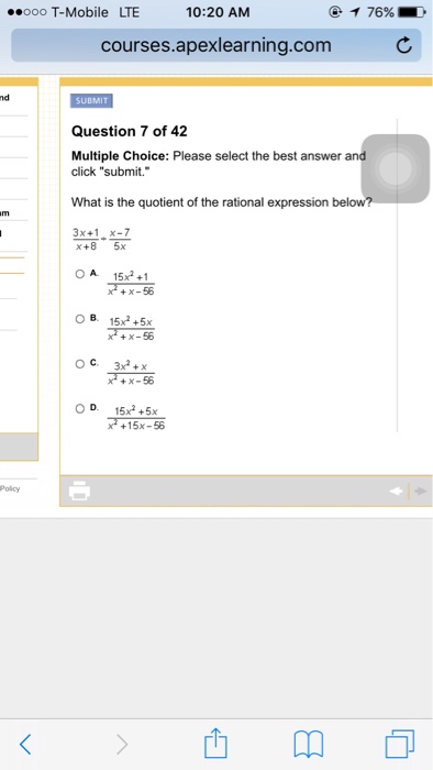 Solved What is the value of the rational expression below? | Chegg.com